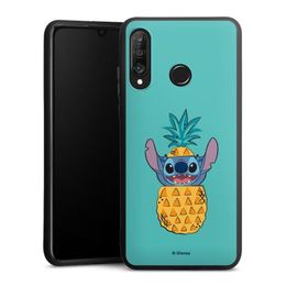 DeinDesign Handyhülle Disney Lilo & Stitch Ananas Stitch Pineapple, Huawei P30 Lite Premium Silikon Hülle Premium Case Handy Schutzhülle, schwarz