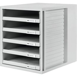 HAN Schubladenbox 1401-11 Schubladenbox Lichtgrau DIN A4 Anzahl der Schubfächer: 5