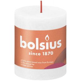 bolsius Stumpenkerze Rustik Stumpenkerze wolkiges weiß, Höhe: 8