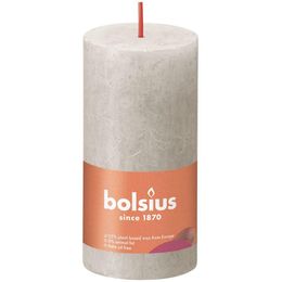 bolsius Stumpenkerze Rustik Stumpenkerze sandgrau, Höhe: 10 cm