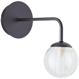 Brilliant Wandleuchte Gitse, ohne Leuchtmittel, Höhe 23 cm, G9, Metall/Glas, schwarz/transparent