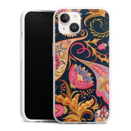 DeinDesign Handyhülle Muster Ornamente Mandala Floral Autumn 1, Apple iPhone 15 Silikon Hülle Bumper Case Handy Schutzhülle, weiß