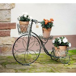 Pflanzen-Dreirad aus Metall im Landhaus Stil, Deko Objekt, Blumentreppe, Blumentopfständer, Gartendeko für Draußen