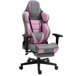 Trisens - Gaming Stuhl mit Fußstütze und ergonomsichen 4D-Armlehnen gaming chair in ergonomischer Sportsitz Optik Gamer Stuhl mit verstellbaren