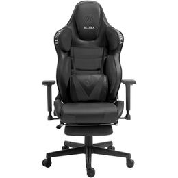 Gaming Stuhl Chair Racing Chefsessel mit Sportsitz und ergonomsichen 4D-Armlehnen, Schwarz