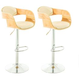 CLP - 2er Set Barhocker Kingston Kunstleder natura/creme