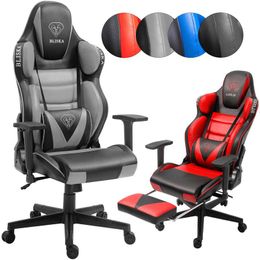 Trisens - Gaming Stuhl Chair Racing Chefsessel mit Sportsitz und ergonomsichen 4D-Armlehnen, Dunkelgrau / Hellgrau