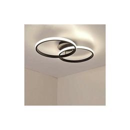 Aiskdan - led Ceiling Light, Modern Ceiling Light, 42 w 4050 Lumens, led Ceiling Light, Double Ring, Acrylic Ceiling Light, Black, for Bedroom,