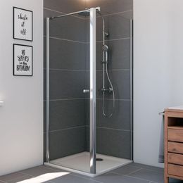 Breuer Seitenwand 'Elana 6' f&uuml;r Dreh- und Pendelt&uuml;r teilgerahmt, Klarglas silber matt 90 x 200 cm