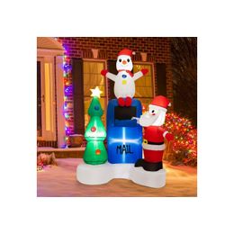 Costway Weihnachtsmann, mit integrierten LED-Lichtern