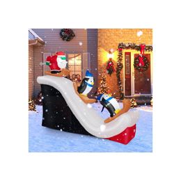 Costway Weihnachtsmann, mit Skifahrenden Pinguinen