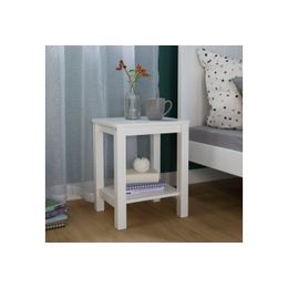 Homestyle4u Nachttisch Beistelltisch Nachttisch Holz Grau Weiß Natur Schlafzimmer Couchtisch (kein Set)