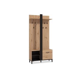 Homestyle4u Garderoben-Set Garderobe Flurgarderobe Flurmöbel Holz