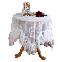 Wunderwelt Tischdecke Weiße Tischdecken im Vintage-Stil (gehäkelte Spitze