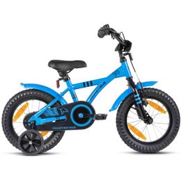Kinderfahrrad PROMETHEUS BICYCLES "Hawk" Fahrräder Gr. 23 cm, 14 Zoll (35,56 cm), blau Kinder Kinderfahrräder