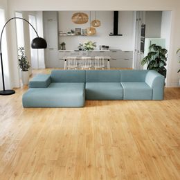 MYCS Sofa Taubenblau - Moderne Designer-Couch: Hochwertige Qualität, einzigartiges Design - 168 x 72 x 355 cm, Komplett anpassbar