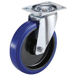 Proroll Vollelastik-Reifen auf Kunststoff-Felge, Rad-Ø x Breite 80 x 35 mm, Lenkrolle