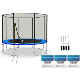 LS-T305-PA10 (ba) Lifestyle Proaktiv Garten- Trampolin 305cm - 10ft - Geprüft - Blau