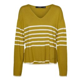 V&eacute;ro Moda VERO MODA Pullover 'HAPPINESS' Damen Gr&ouml;&szlig;e L oliv / wei&szlig;