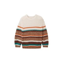 Tom Tailor Women + Pullover Damen Größe L/XL creme / cyanblau / braun / hummer
