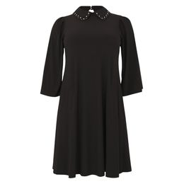 Yoek Kleid Damen Größe 50/52 schwarz / silber / perlweiß Winterkleid