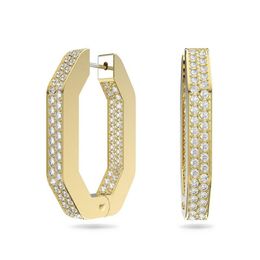 Swarovski Paar Creolen Stella Creolen, Stern, Rhodiniert, 5639098, 5639099, mit Swarovski® Kristall, gelb|goldfarben