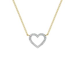 Firetti Kette mit Anhänger Schmuck Geschenk Gold 375 Halsschmuck Halskette Goldkette Ankerkette, mit Diamanten, gelb|goldfarben|weiß