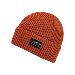 Chillouts Strickmütze Caleb Hat In Rippenstrick-Optik, orange