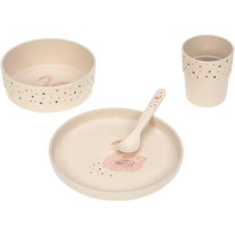 Lässig LÄSSIG Kindergeschirr-Set Little Water, Swan (4-tlg), 1 Personen, Polypropylen, Zellulose, beige|rosa