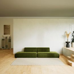 MYCS Sofa Samt Olivgrün - Moderne Designer-Couch: Hochwertige Qualität, einzigartiges Design - 322 x 72 x 107 cm, Komplett anpassbar