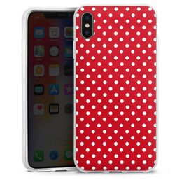 DeinDesign iPhone Xs Max Handy Silikon H&uuml;lle Case transparent Handyh&uuml;lle Points Polka Dots Retro Silikon Case