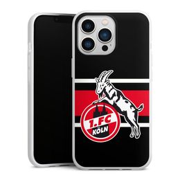 DeinDesign iPhone 13 Pro Handy Silikon H&uuml;lle Case wei&szlig; Handyh&uuml;lle Official Licensed Product 1. Fc K&ouml;ln Logo Silikon Case