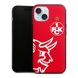 DeinDesign iPhone 15 Handy Slim Case extra d&uuml;nn Silikon Handyh&uuml;lle schwarz H&uuml;lle Star Devil 1. Fc Kaiserslautern Silikon Slim Case