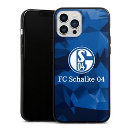 DeinDesign iPhone 13 Pro Max Handy Silikon H&uuml;lle Case schwarz Handyh&uuml;lle Camouflage Fc Schalke 04 Muster