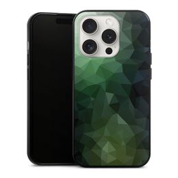 DeinDesign iPhone 15 Pro Handy Slim Case extra d&uuml;nn Silikon Handyh&uuml;lle schwarz H&uuml;lle Tarnmuster Geometric Mosaic Silikon Slim Case