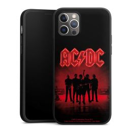 DeinDesign iPhone 12 Pro Handy Premium Silikon H&uuml;lle Handyh&uuml;lle schwarz Case Band Acdc Official Licensed Product Silikon Premium Case