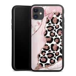 DeinDesign iPhone 11 Handy Premium Silikon H&uuml;lle Handyh&uuml;lle schwarz Case Marble Glitzer Leopard Silikon Premium Case
