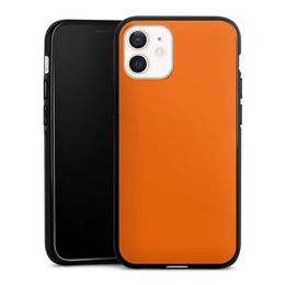 DeinDesign iPhone 12 mini Handy Silikon H&uuml;lle Case schwarz Handyh&uuml;lle Orange Unicoloured Colour