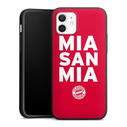 DeinDesign iPhone 12 Handy Premium Silikon H&uuml;lle Handyh&uuml;lle schwarz Case Fc Bayern M&uuml;nchen Mia San Mia Fcb Silikon Premium Case
