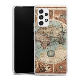 DeinDesign Galaxy A53 5G Handy Silikon H&uuml;lle Case transparent Handyh&uuml;lle World Map Vintage Map Silikon Case