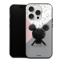 DeinDesign iPhone 15 Pro Handy Slim Case extra d&uuml;nn Silikon Handyh&uuml;lle schwarz H&uuml;lle Marble Disney Mickey Mouse Silikon Slim Case