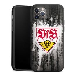 DeinDesign iPhone 12 Pro Handy Premium Silikon H&uuml;lle Handyh&uuml;lle schwarz Case Official Licensed Product Vfb Stuttgart Bundesliga Silikon Premium Case