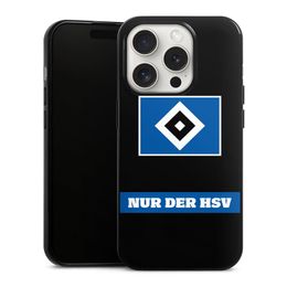 DeinDesign iPhone 15 Pro Handy Slim Case extra d&uuml;nn Silikon Handyh&uuml;lle schwarz H&uuml;lle Hamburger Sv Statement Hsv Silikon Slim Case