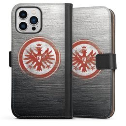 DeinDesign iPhone 13 Pro Max Handy Klapph&uuml;lle Handyh&uuml;lle aus Kunst Leder schwarz Flip Case Eintracht Frankfurt Logo Sge Sideflip mit langer Lasche