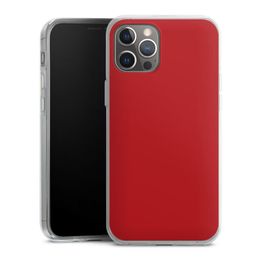 DeinDesign iPhone 12 Pro Max Handy Silikon H&uuml;lle Case transparent Handyh&uuml;lle Red Unicoloured Colour Silikon Case