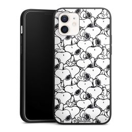 DeinDesign iPhone 12 Handy Premium Silikon H&uuml;lle Handyh&uuml;lle schwarz Case Peanuts Snoopy Muster Silikon Premium Case