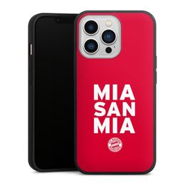 DeinDesign iPhone 13 Pro Handy Premium Silikon H&uuml;lle Handyh&uuml;lle schwarz Case Fcb Mia San Mia Fc Bayern M&uuml;nchen Silikon Premium Case