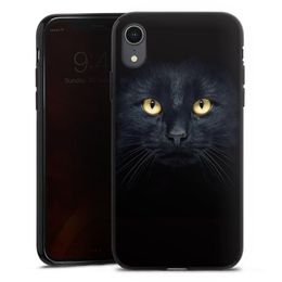DeinDesign iPhone Xr Handy Silikon H&uuml;lle Case schwarz Handyh&uuml;lle Eye Cat Black