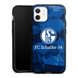 DeinDesign iPhone 12 mini Handy Silikon H&uuml;lle Case schwarz Handyh&uuml;lle Camouflage Fc Schalke 04 Muster