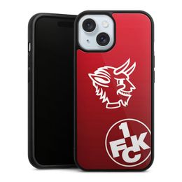 DeinDesign iPhone 15 Handy Gallery Case Handyh&uuml;lle 9H Geh&auml;rtetes Glas R&uuml;ckseite H&uuml;lle Devil Official Licensed Product 1. Fc Kaiserslautern Gallery Case